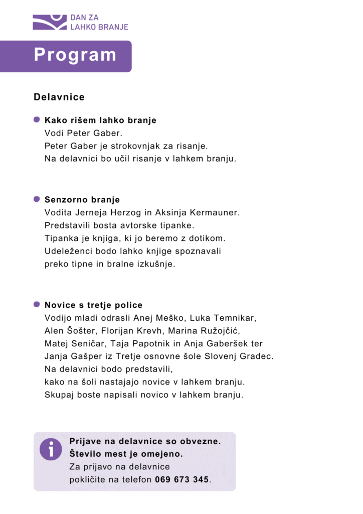 Pridite 28. maja na Dan za lahko branje | Zavod RISA